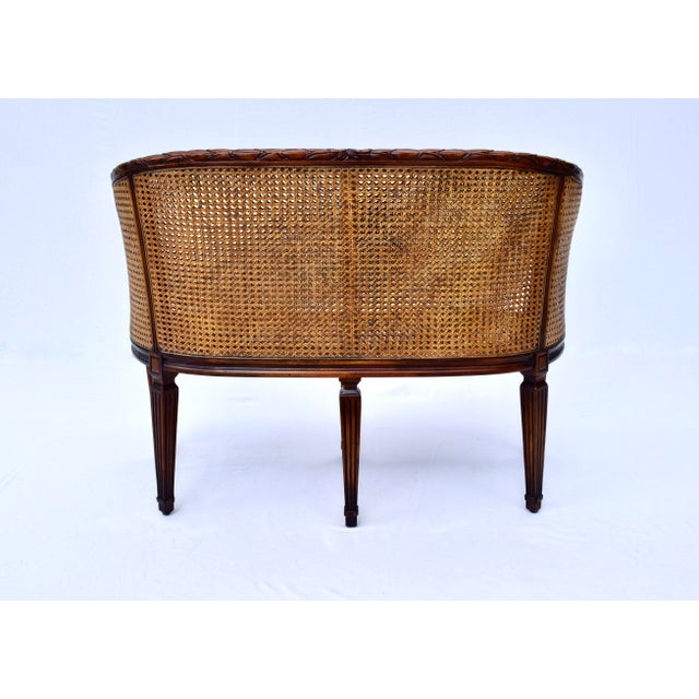 Vintage Double Cane Settee Bench | Chairish