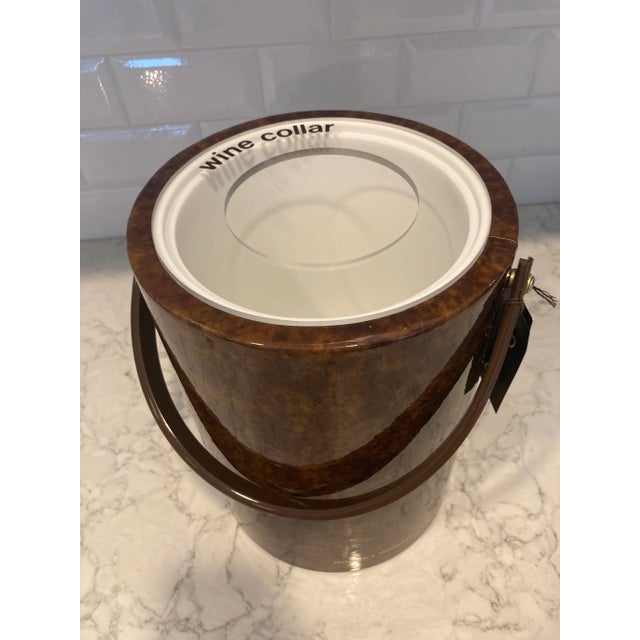 Vintage Morgan Designs Tortoise Shell Ice Bucket Wine Cooler | Chairish