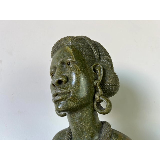 Vintage African Shona Woman Verdite Stone Zimbabwe Sculpture by Cashel ...