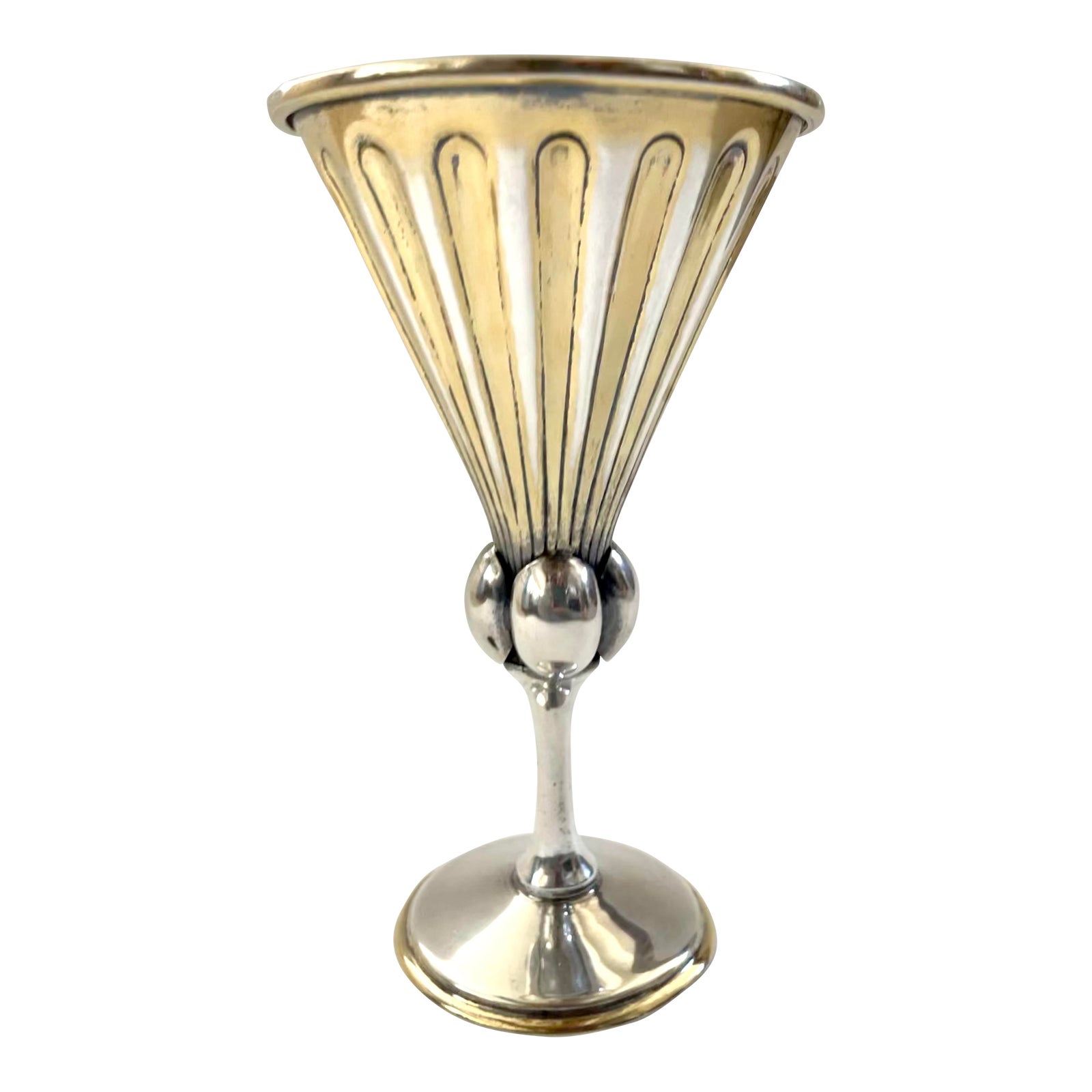 Vintage Mexican Tane Orfebres Sterling Silver Gilt Art Deco Goblet ...