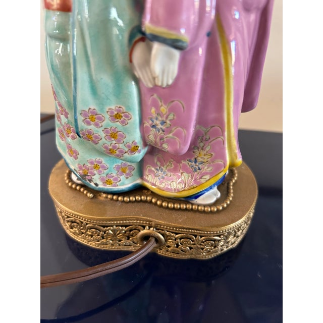 1940s Asian Porcelain Lady Lamp | Chairish