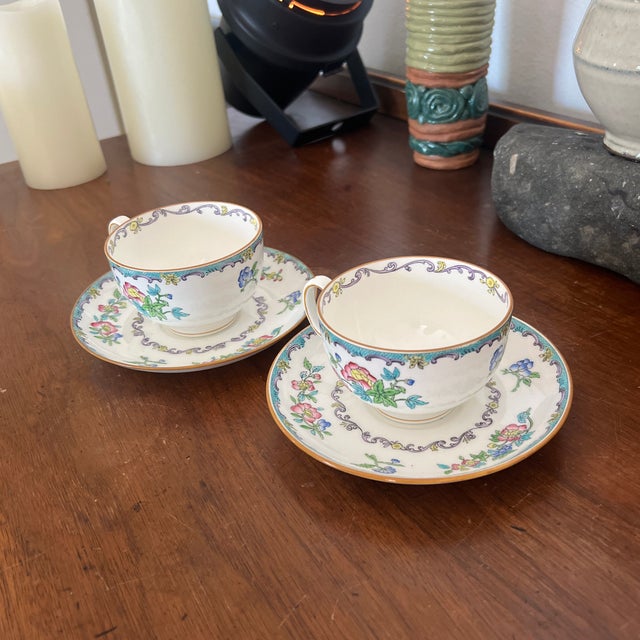 Vintage Minton Tea Cups and Saucer Set- 4 Pieces | Chairish