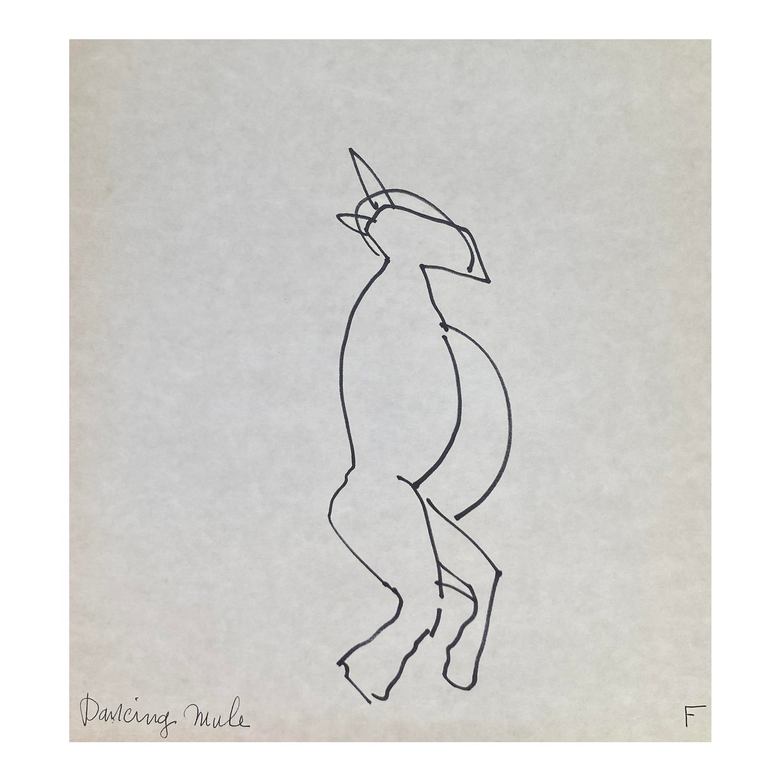 Frank Wallace Dancing Mule Drawing | Chairish