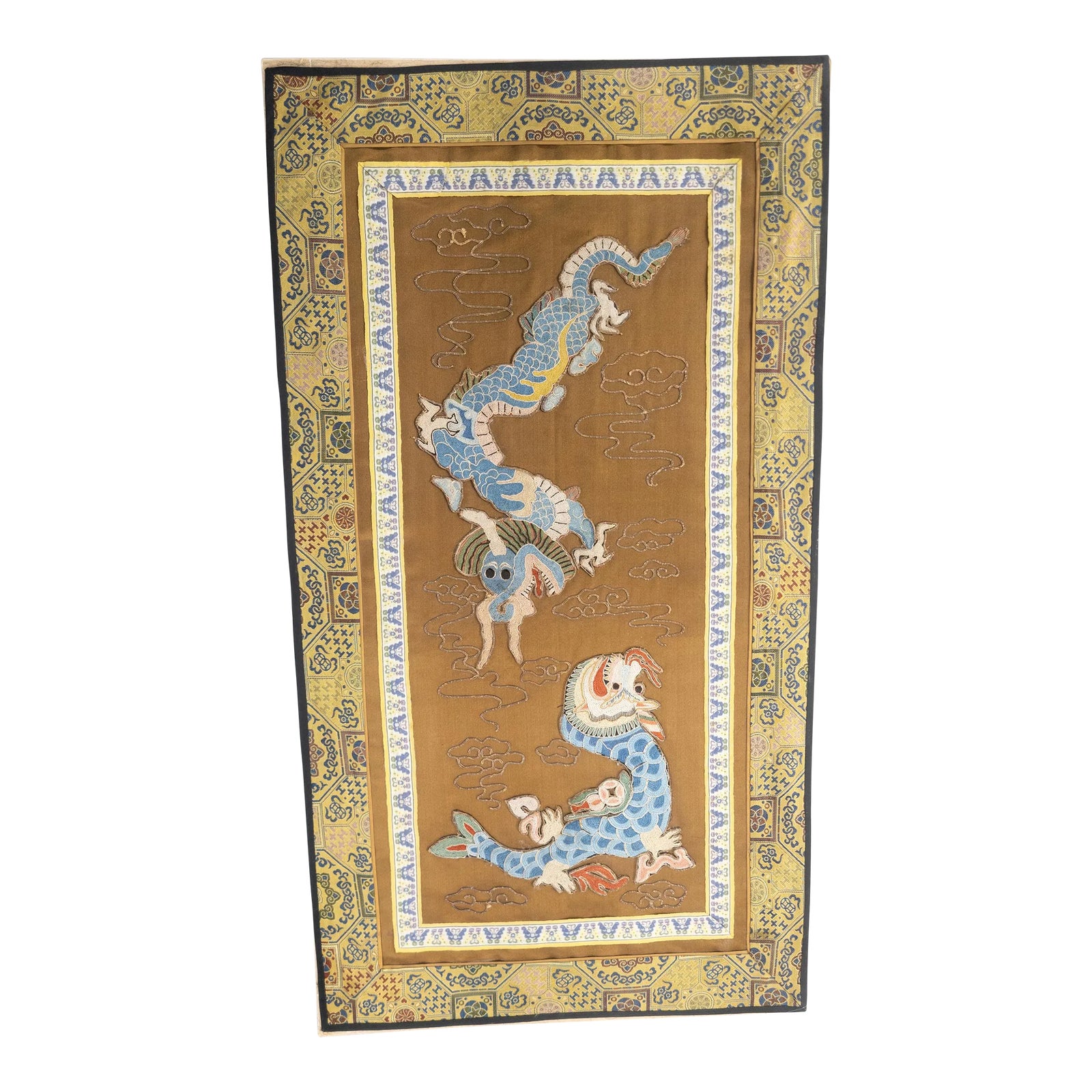 Early 20th Century Chinese Silk Forbidden Stitch Embroidered Textile ...