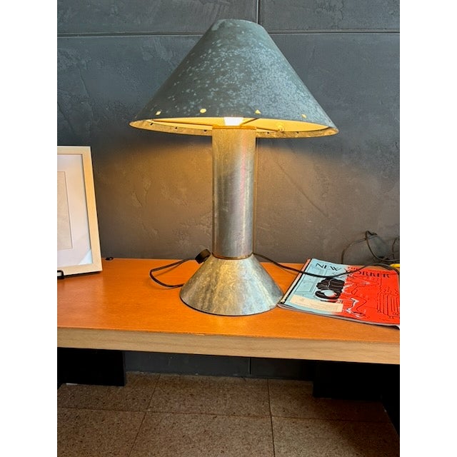 1950s Mid-Century Modern Table Lamp: Ron Rezek 4200 Galvanized | Chairish