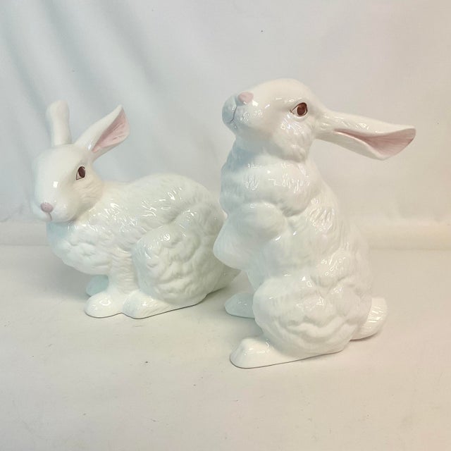 Vintage Hollywood Regency French Porcelain Bunny Rabbits - a Pair ...