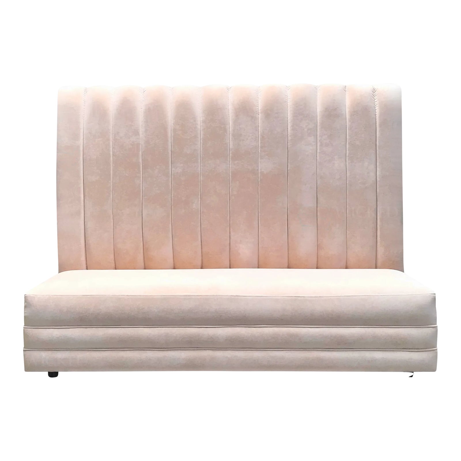 Wicked Elements Channel Back High Back Banquette Bench | Chairish