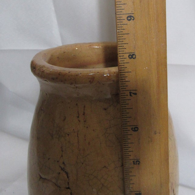 Mid-Century Rustic Pottery Jug Vase Pot | Chairish