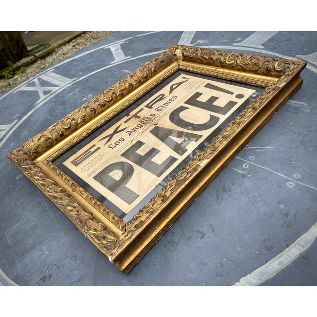 1940s Peace! Original Framed Newspaper Headline Declaring Peace After ...