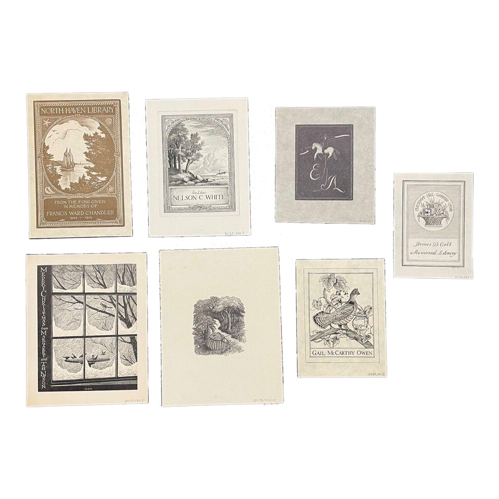 Thomas W Nason Wood Engraving Bookplates & Christmas Card Estate ...