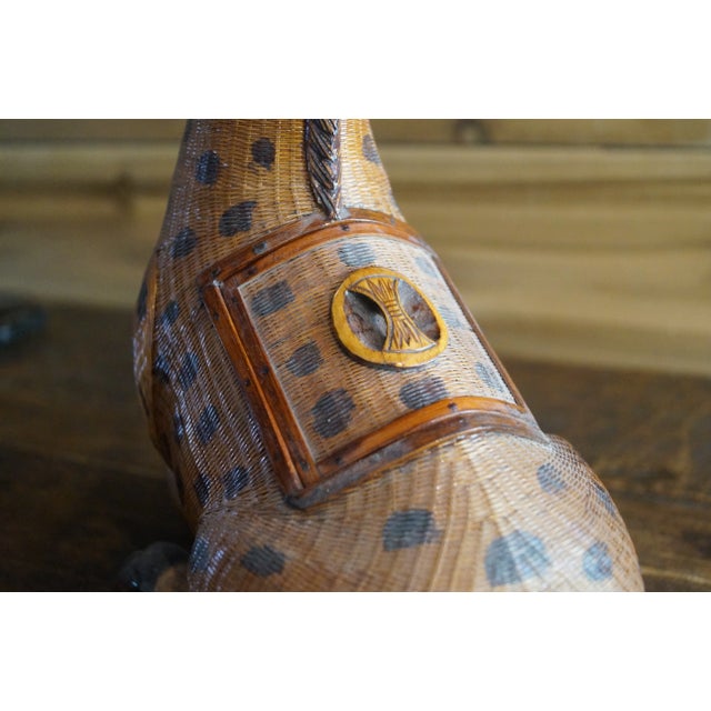 1950s Chinese Zhejiang Reed and Plaster Giraffe Box | Chairish