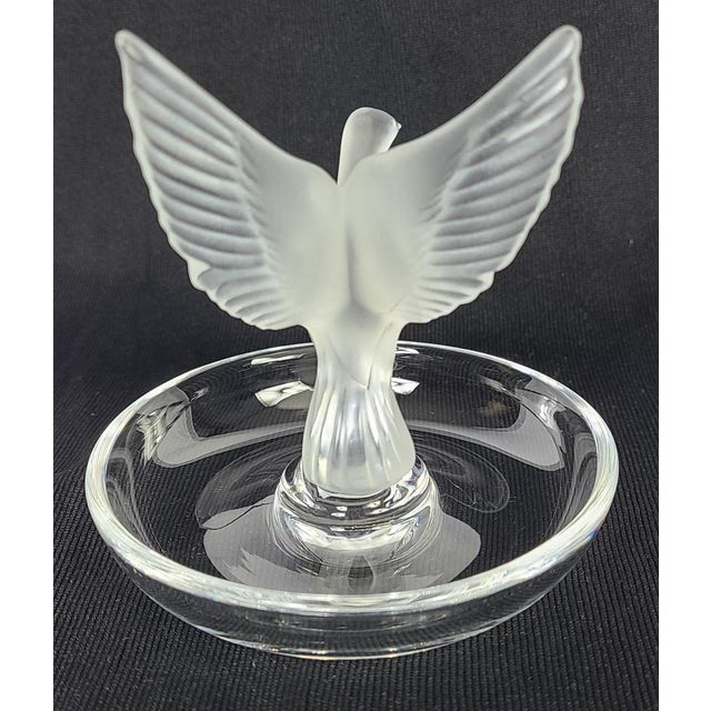 Lalique Vintage Crystal "Thalie Dove" Pin Tray | Chairish