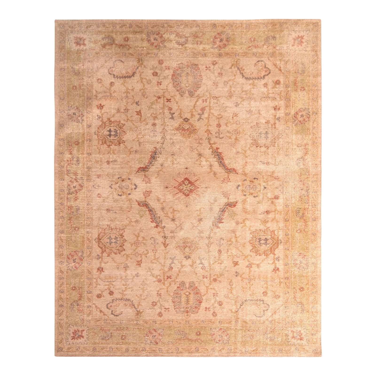 Rug & Kilim’s Oversized Traditional Floral Scroll Rug in Rose Gold ...