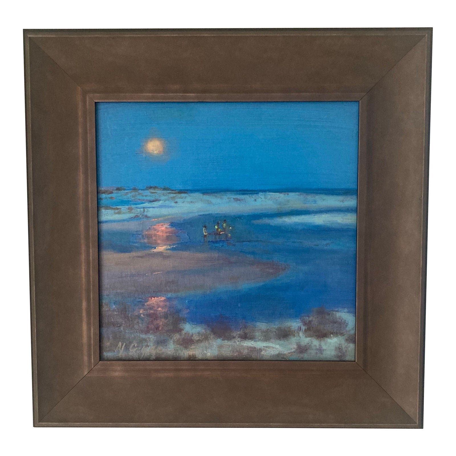 “Moonrise Isle of Palms” Contemporary Low Country Coastal Framed ...