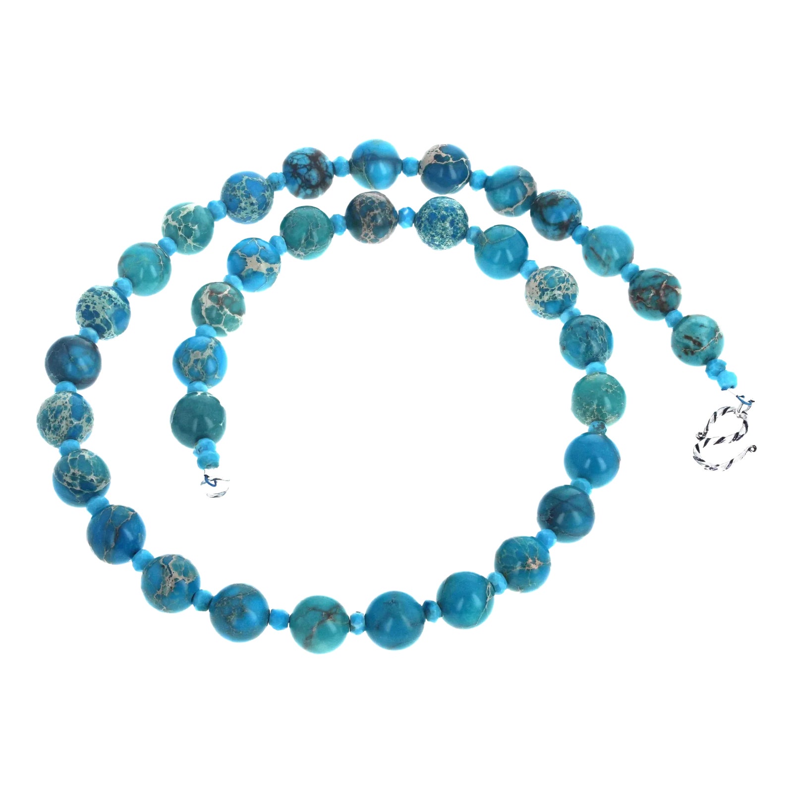 Ajd Natural Imperial Jasper Beads & Natural Turquoise 19" Necklace ...