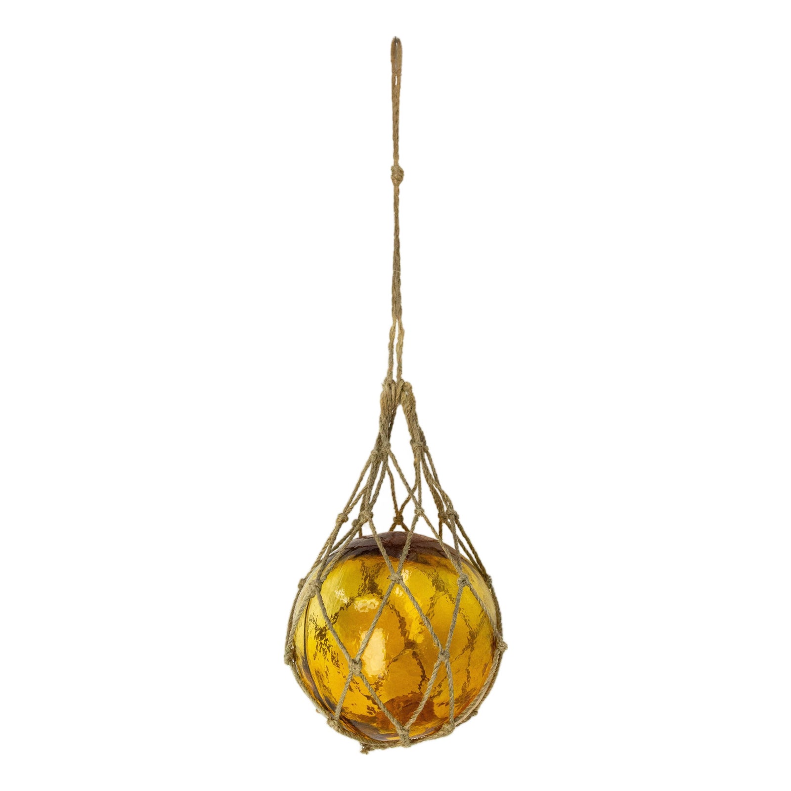French Amber Colored Glass and Sting Net Flot, 1960s | Chairish