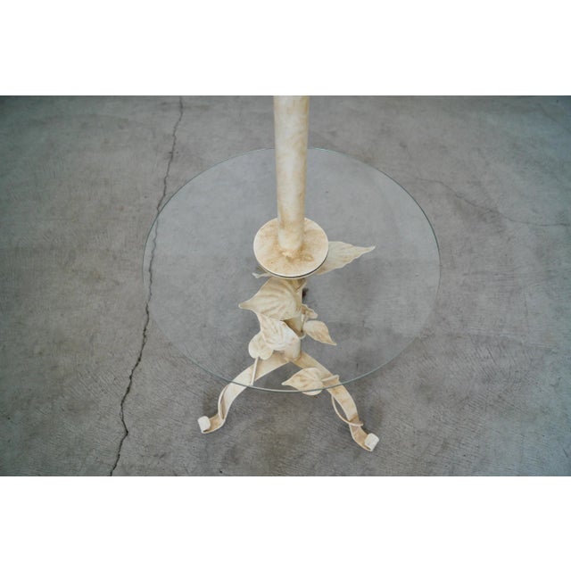 1970's Hollywood Regency Cottagecore Floor Lamp W/ End Table | Chairish