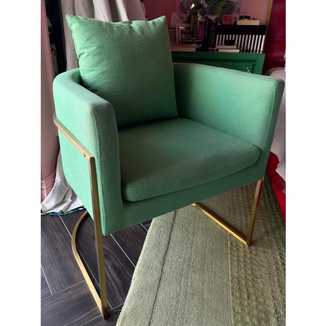 Christi Tasker Miami Kelly Green Performance Fabric Barrel Chair | Chairish