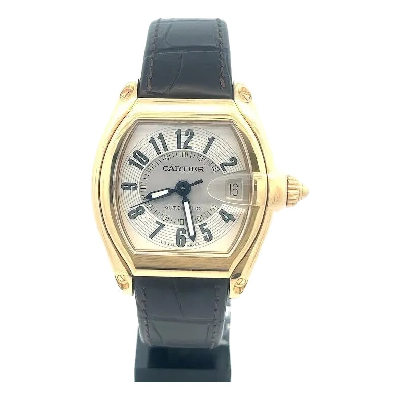 Cartier Roadster Santos Men's Watch Automatic 18k Gold Leather Band Ref ...