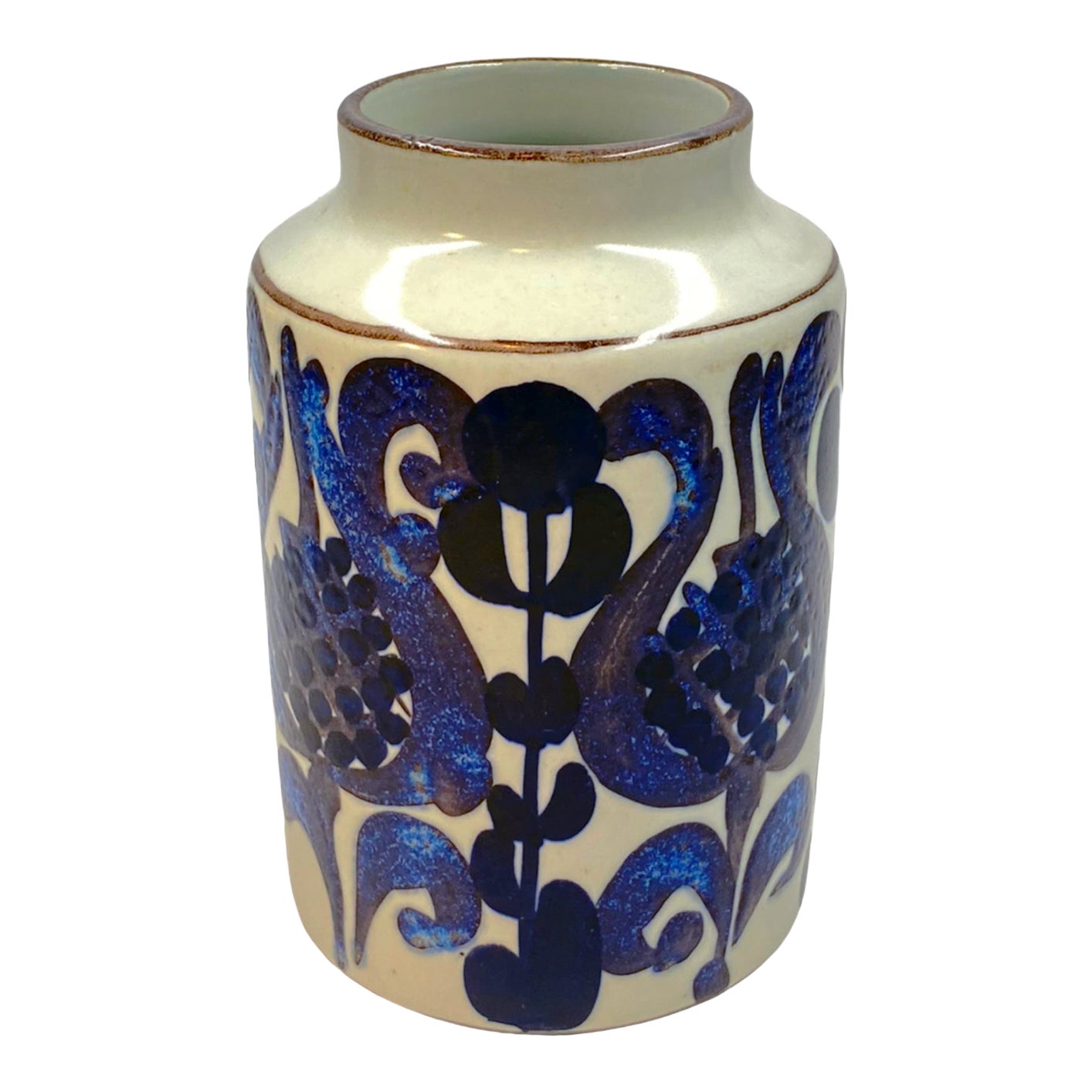 Vintage Floral Decoration Vase, Royal Copenhagen Aluminia Kari ...