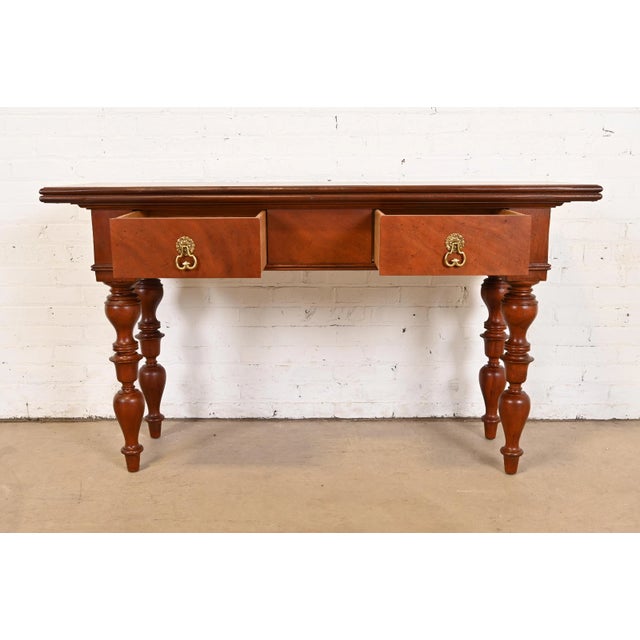 Baker Furniture Colonial West Indies Carved Mahogany Console Table ...