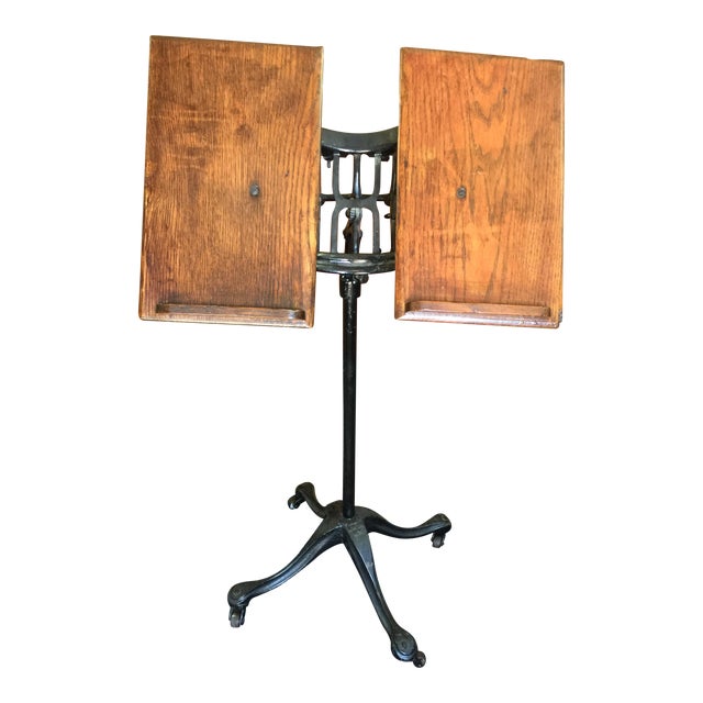 Antique Cast Iron Dictionary Stand | Chairish