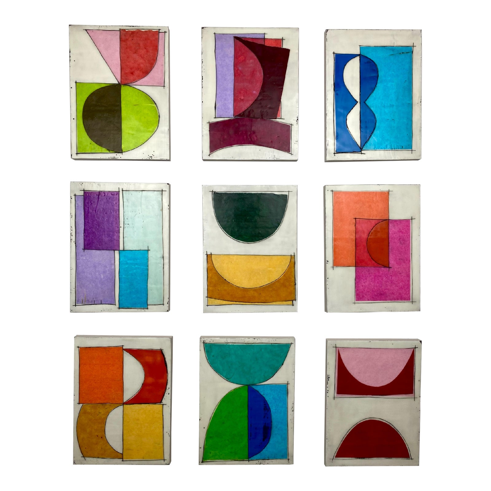 "4 a.m." Encaustic Collage Installation by Gina Cochran - 9 Panels ...