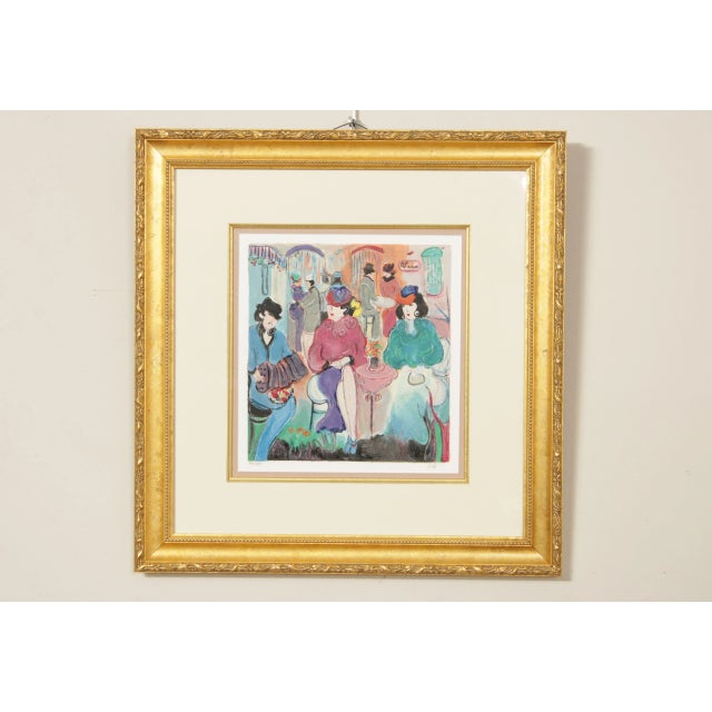 Mid 20th Century "In the Cafe" Serigraph Print by Zule Moskowitz | Chairish