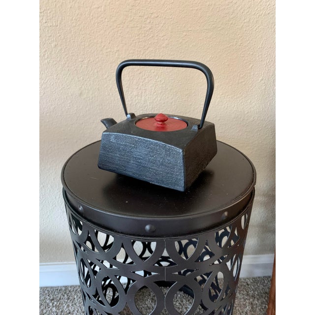 Modernist Square Postmodern Japanese Iron Tea Pot Teapot | Chairish