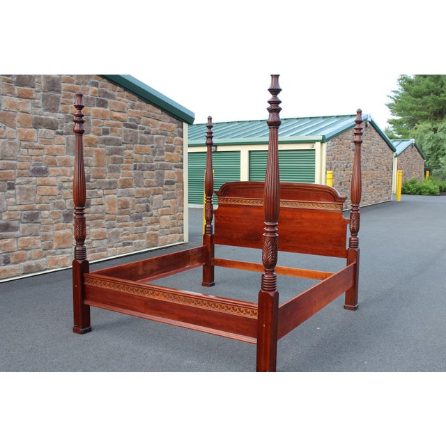 Pennsylvania House Cherry King-Size Four-Poster Bed | Chairish