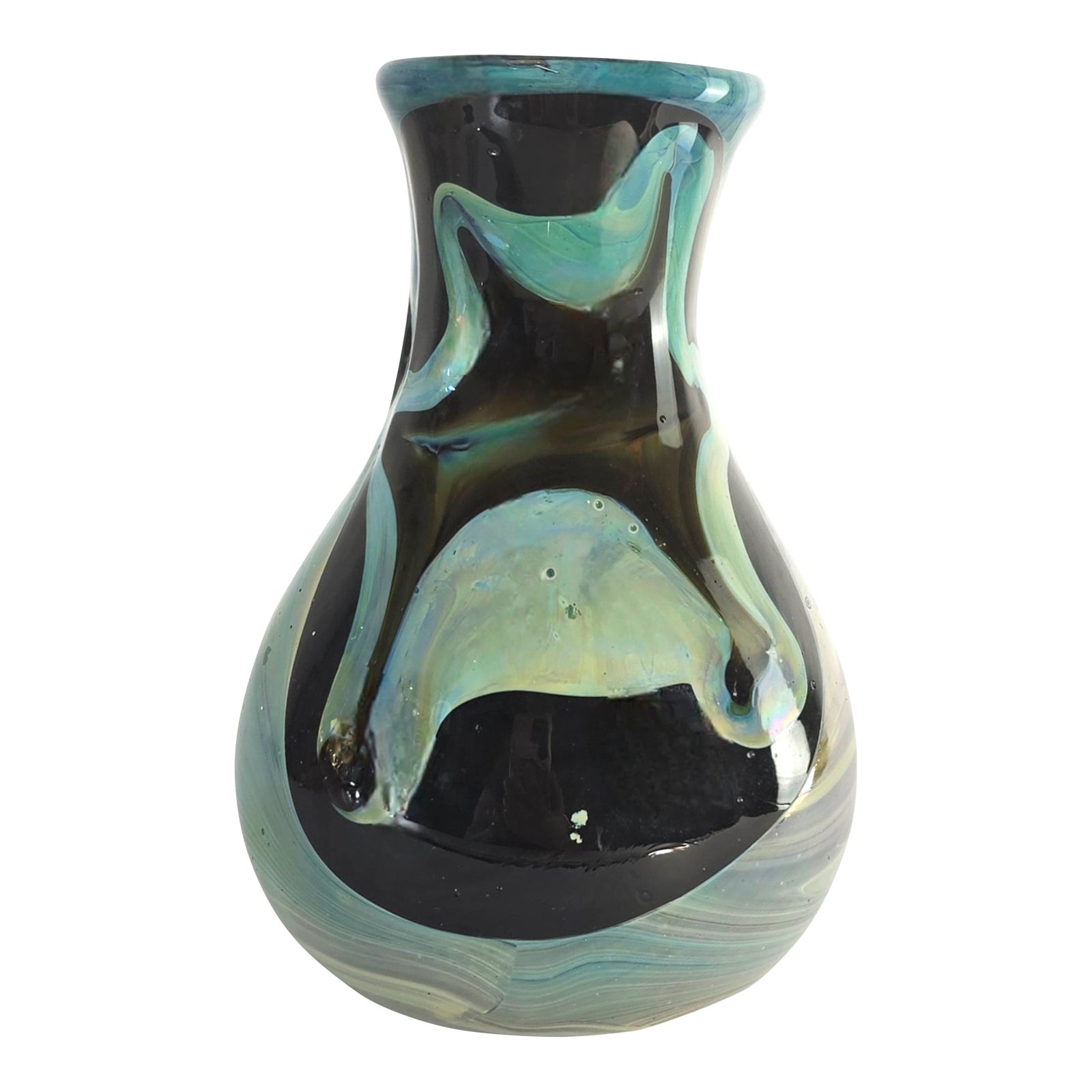 David Camner Art Glass Iridescent Vase | Chairish