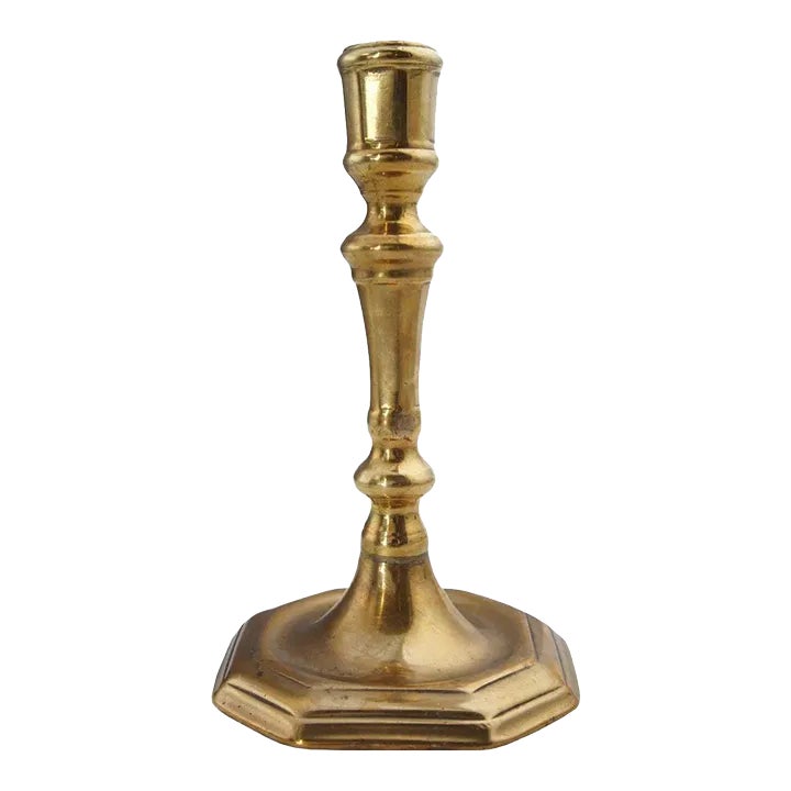 Early 18th Century French Louis XIV Brass Candlestick | Chairish