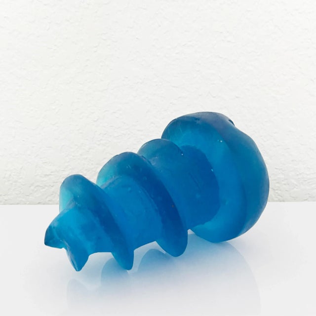 Rick Beck "Small Blue Screw" Glass Fine Art Sculpture, Late 20th ...