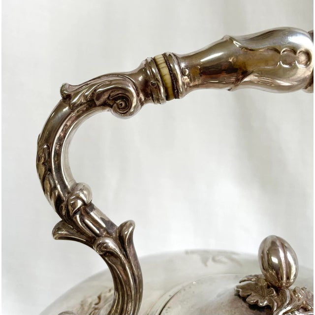 19th Century Silverplate Tilting Teapot With Stand & Burner- 2 Pieces ...