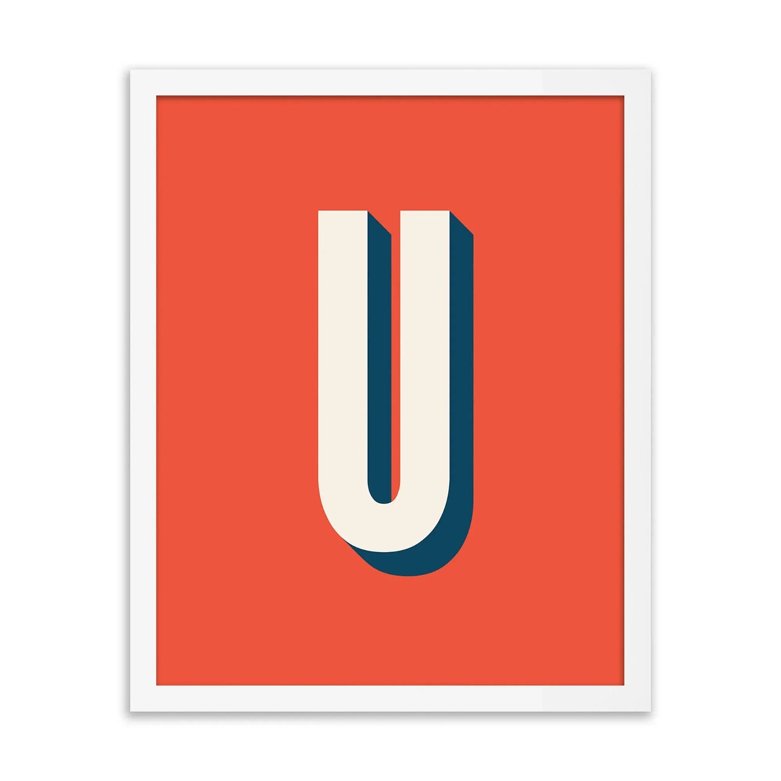 Alphabet Series in Red, Letter U by Pencil & Paper in White Frame, XS ...