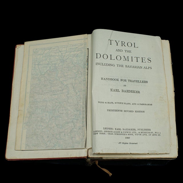 1920s Vintage Baedeker's Guide, Tyrol & Dolomites, English Language ...