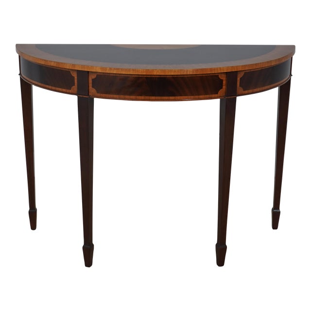 English Federal Style Inlaid Mahogany Console Hall Table | Chairish