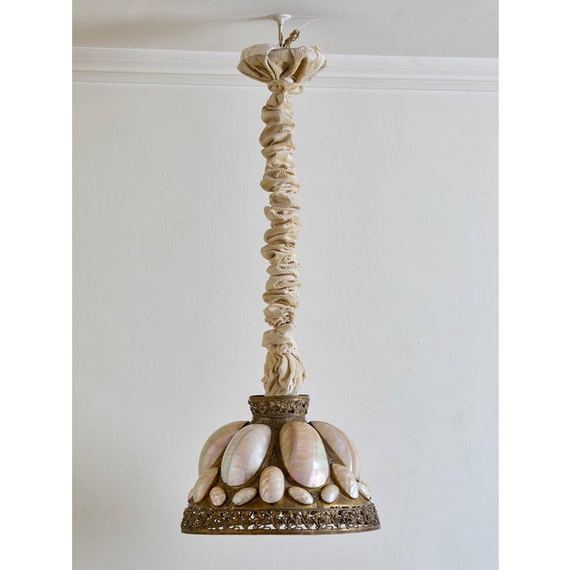 19th Century Palais Royal French Mother of Pearl Shell Hanging Light ...