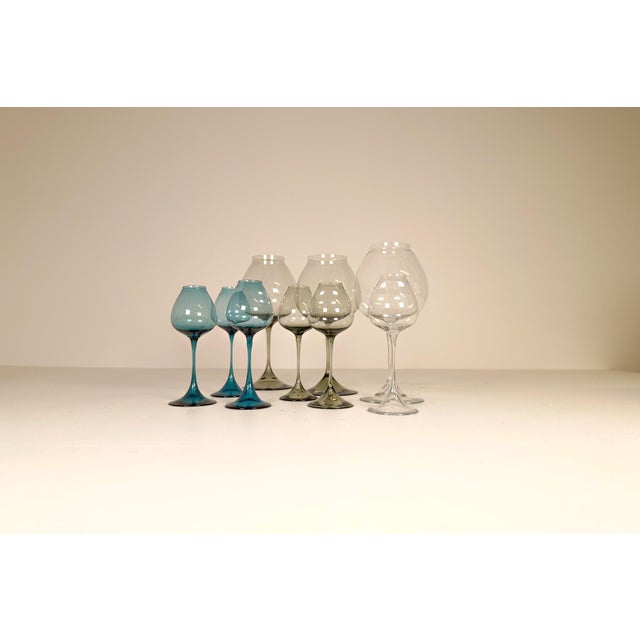 Large Mid-Century Tulip Glasses by Nils Landberg for Orrefors, Sweden ...