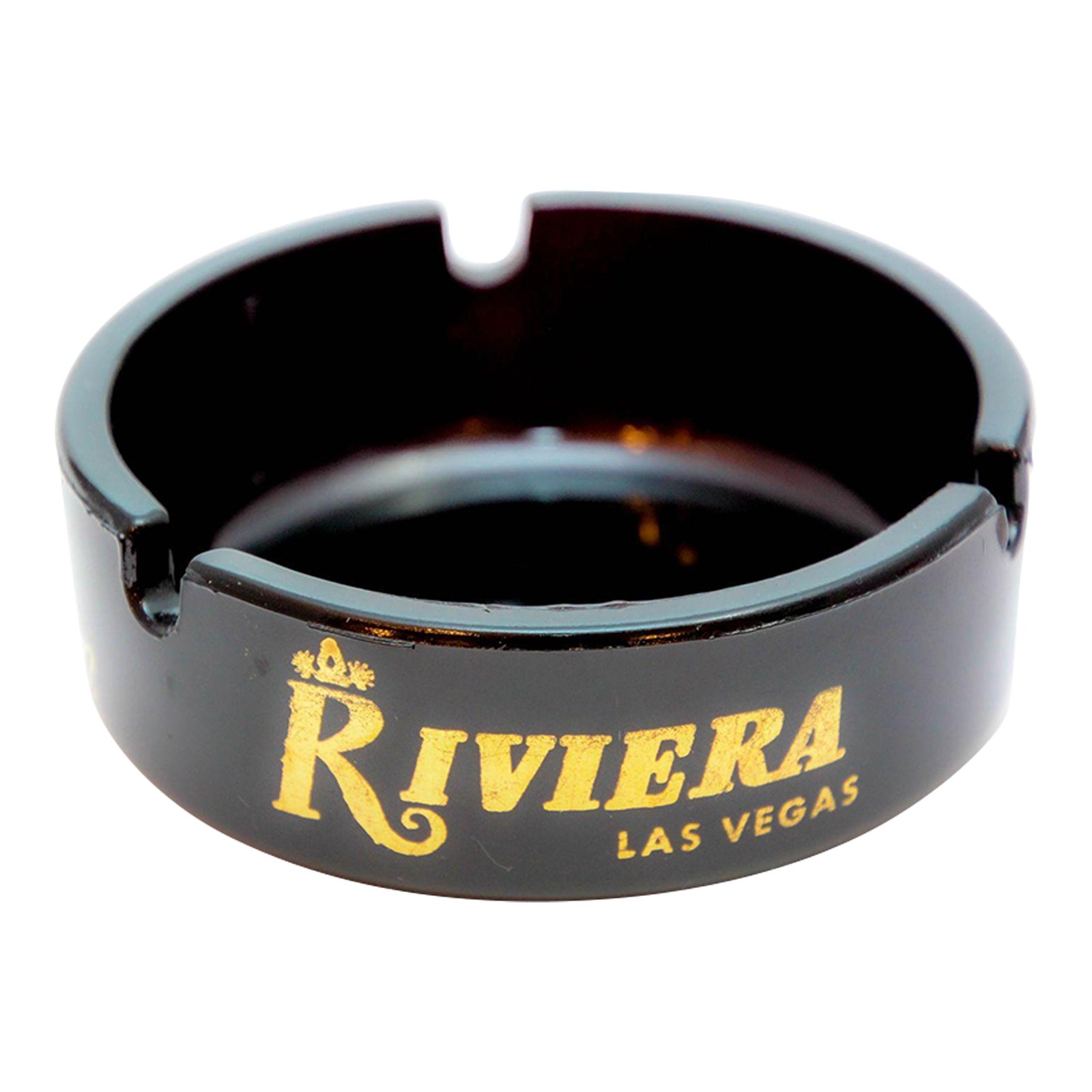 Vintage Riviera Las Vegas Dino's Den Delmonico Black Glass Ashtray ...