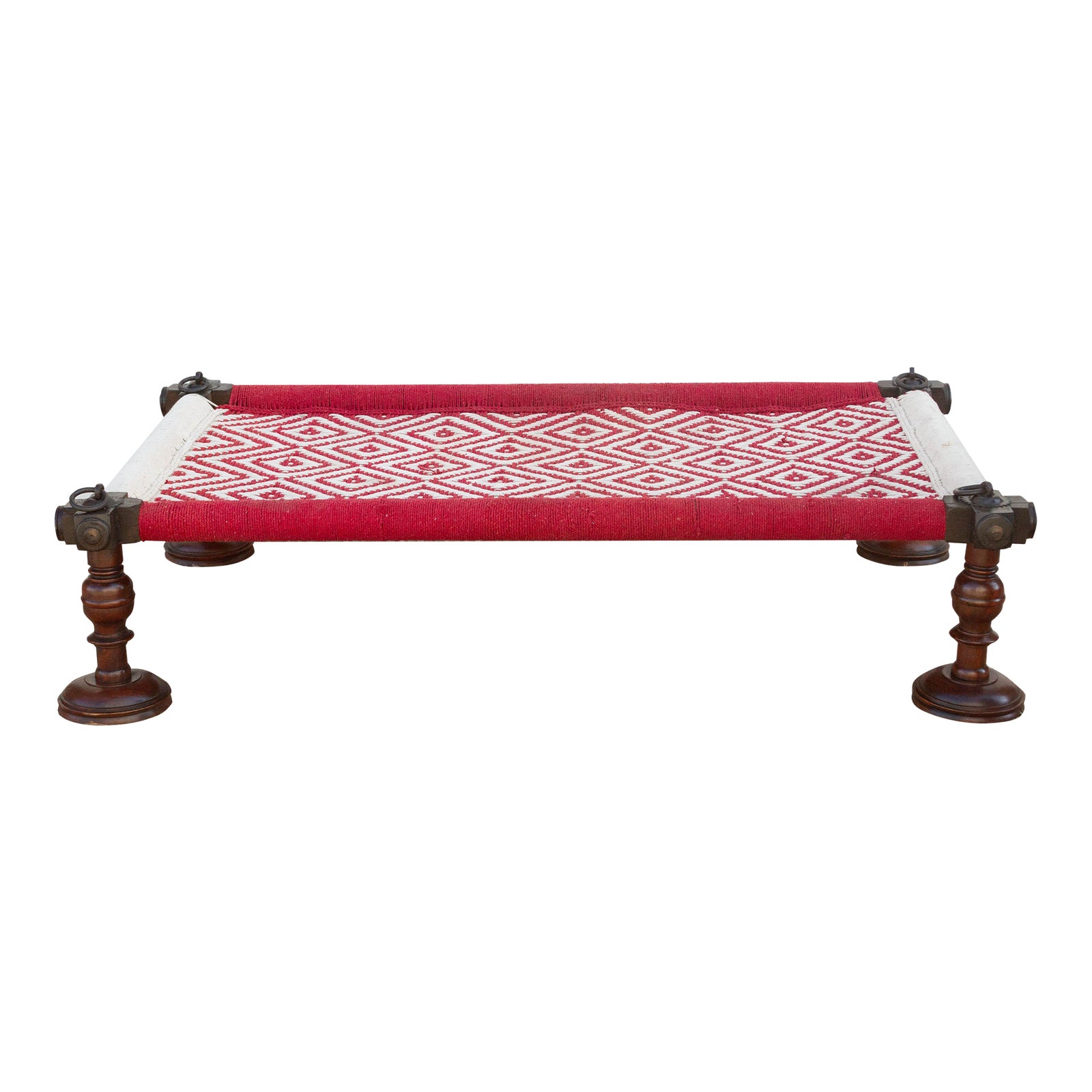 Traditional Diamond Motif Indian Charpai Bed | Chairish