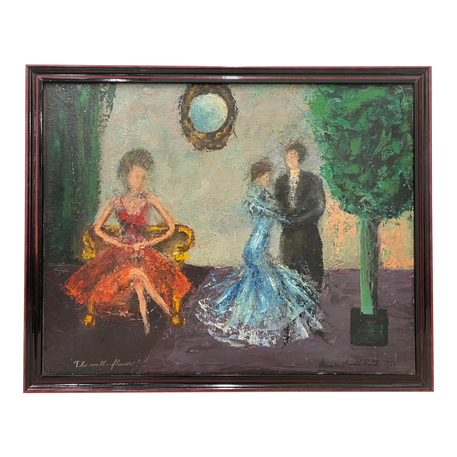 American Outsider Folk Art Painting "The Wall-Flower" by Gussie Smith ...