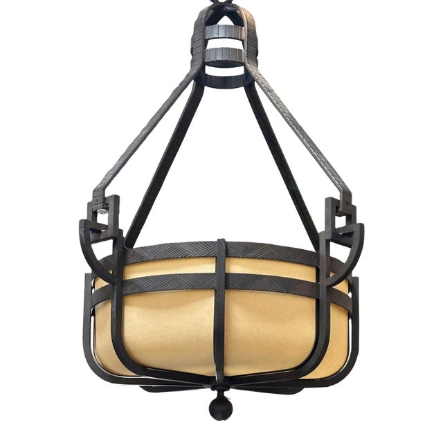 Large Signed Paul Ferrante Pounded Wrought Iron Manhattan III ...