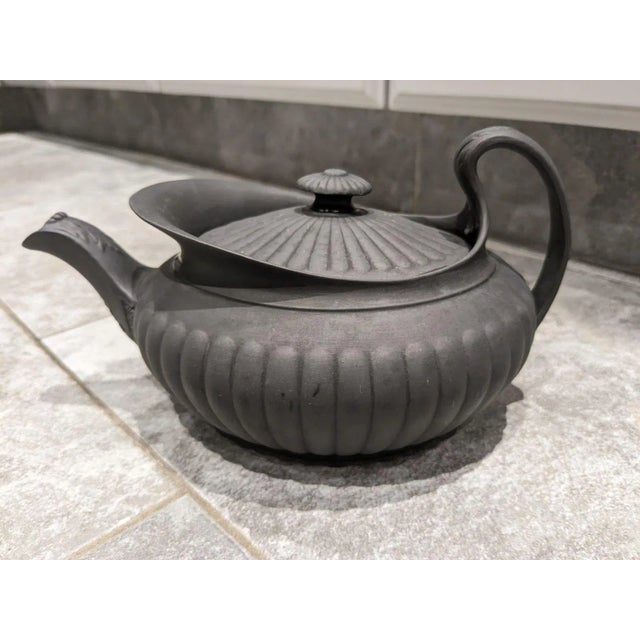 Late 19th Century Wedgwood Black Basalt Tea Set With Tea Pot, Creamer ...