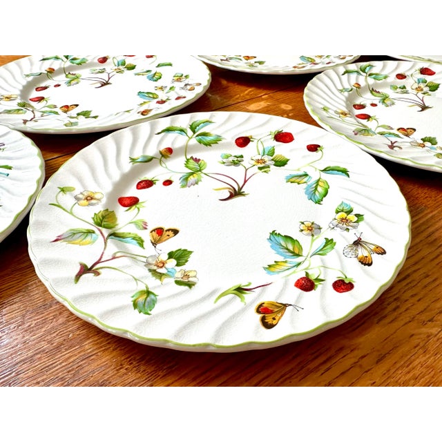 Vintage James Kent Strawberry & Butterflies Salad Plates- Set of 6 ...