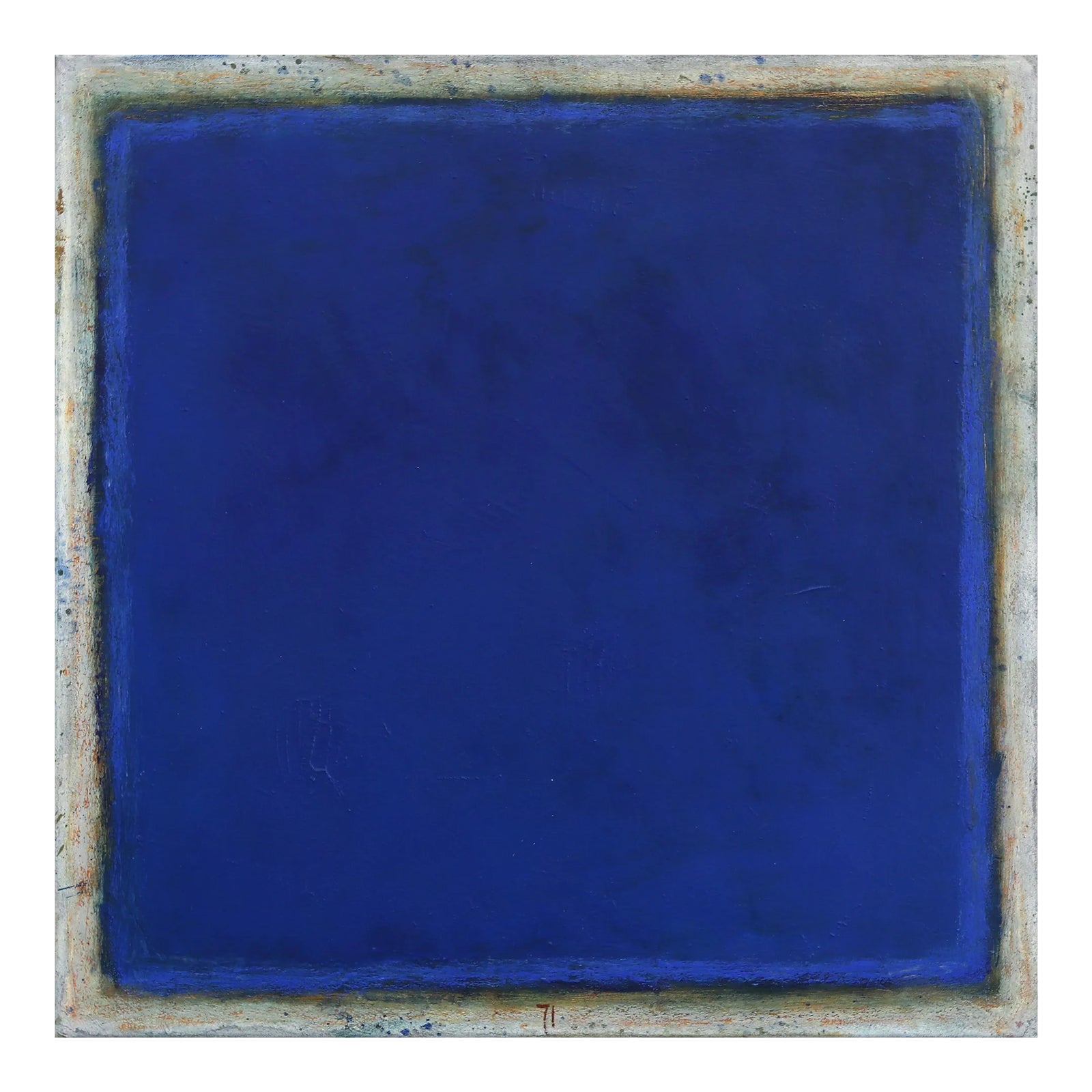 Awh 315 - Abstract Expressionist Blue Colorfield Oil Painting Original ...