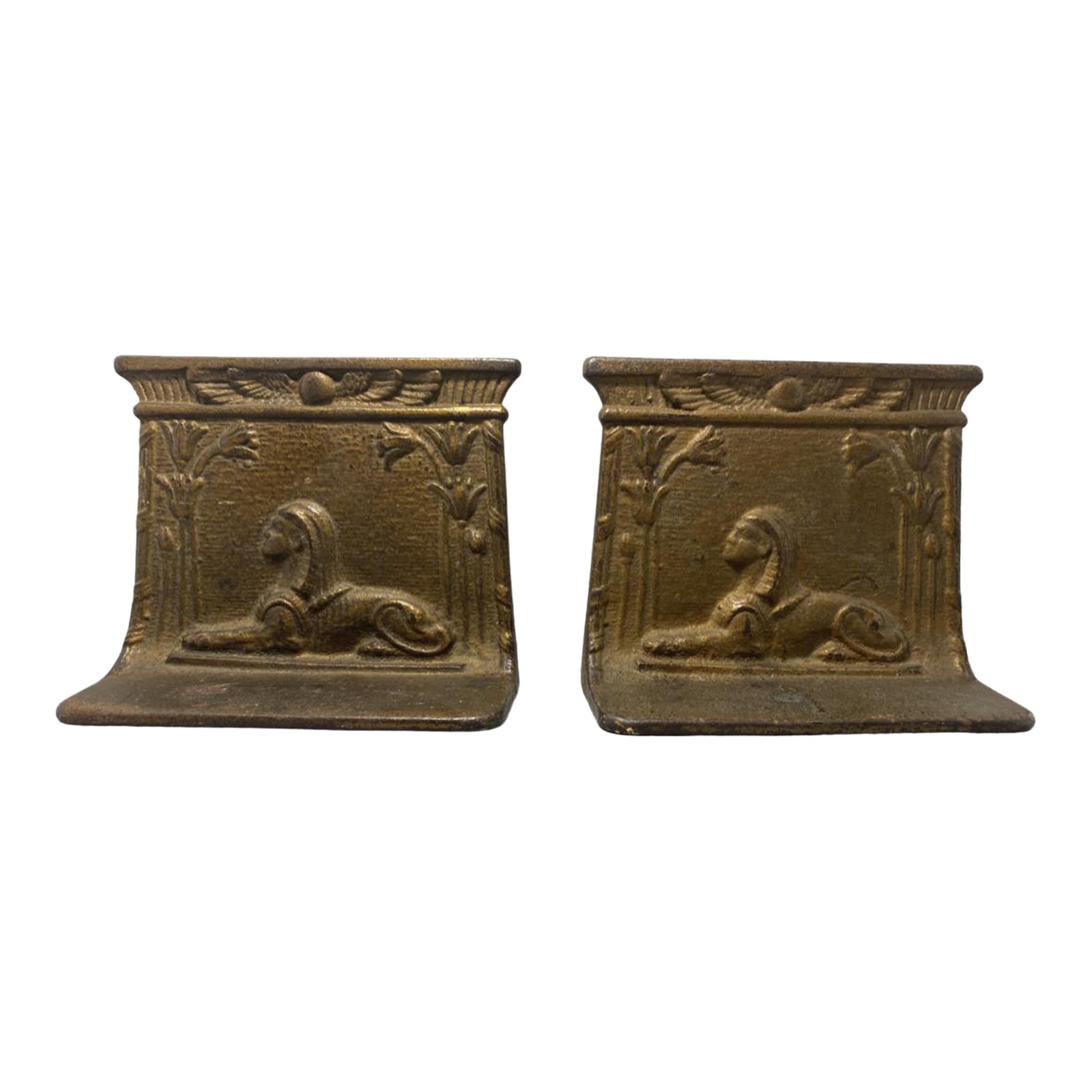 1920 Bradley Hubbard Egyptian Revival Sphinx Bronze Bookends- Set of 2 ...