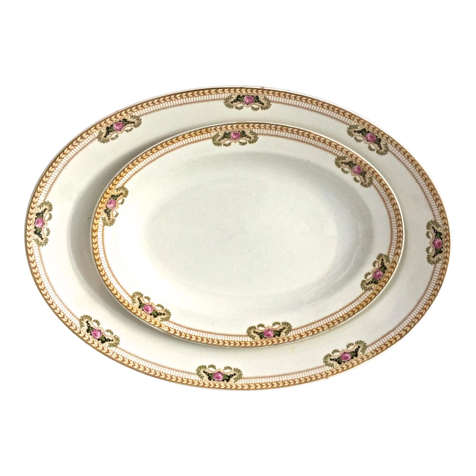 1940's Vintage English Serving Platters- A Pair | Chairish