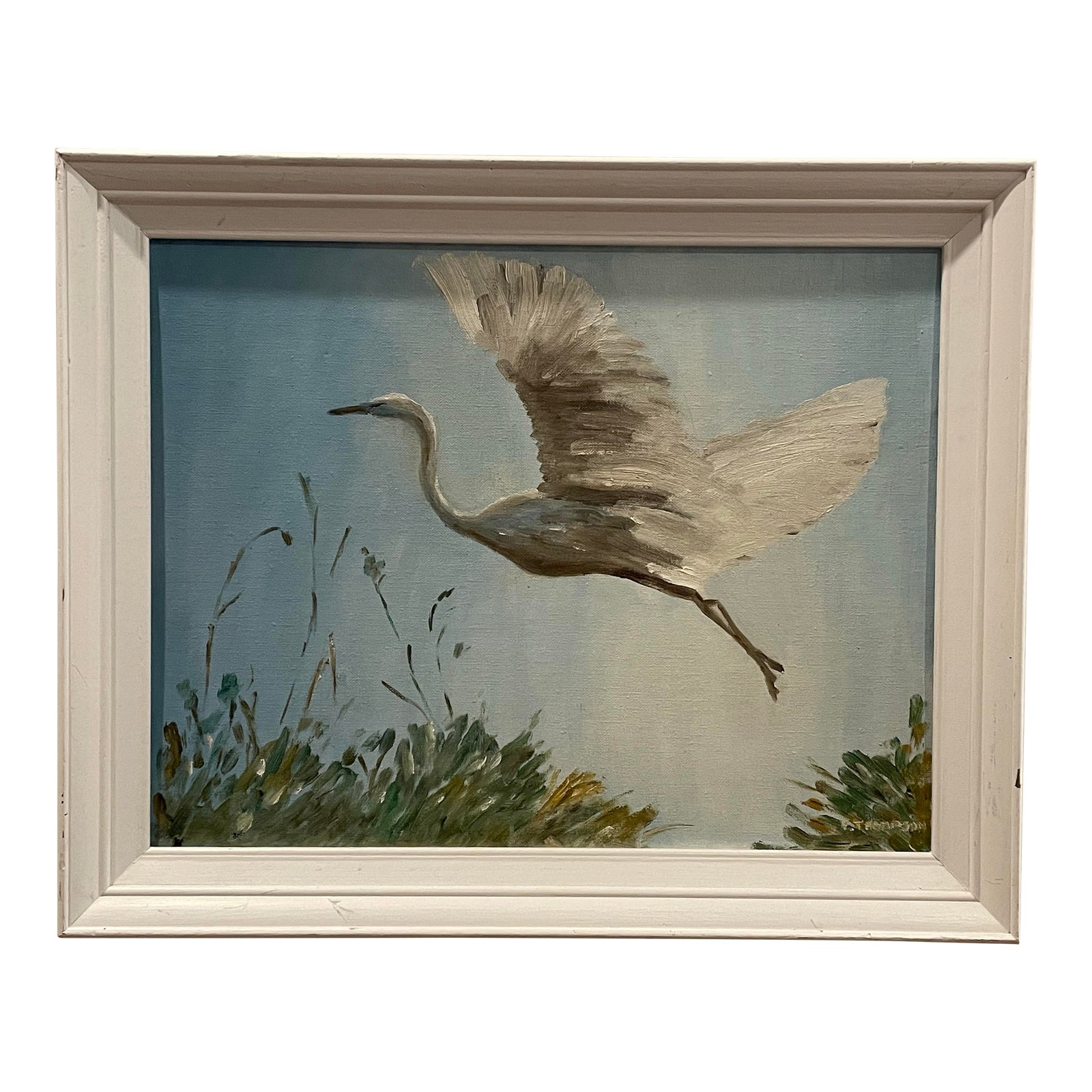 Original Painting Bird in Flight - Signed F. Thompson | Chairish