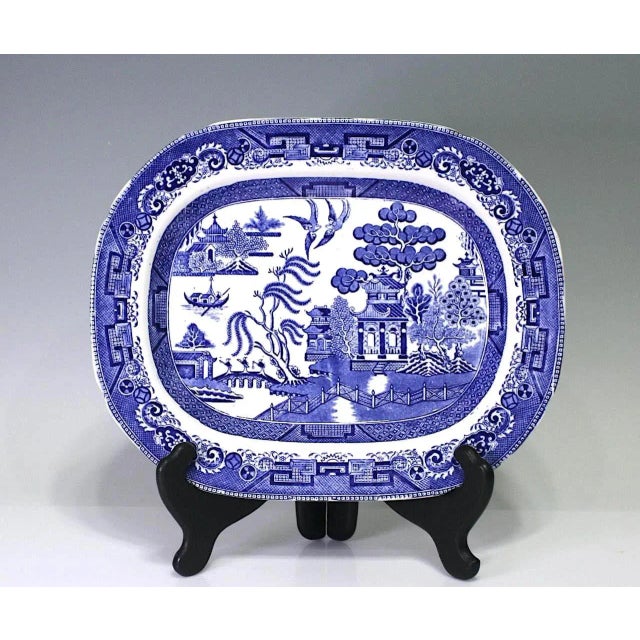 Antique 19th Century William Ridgeway Blue & White Willow Pattern ...
